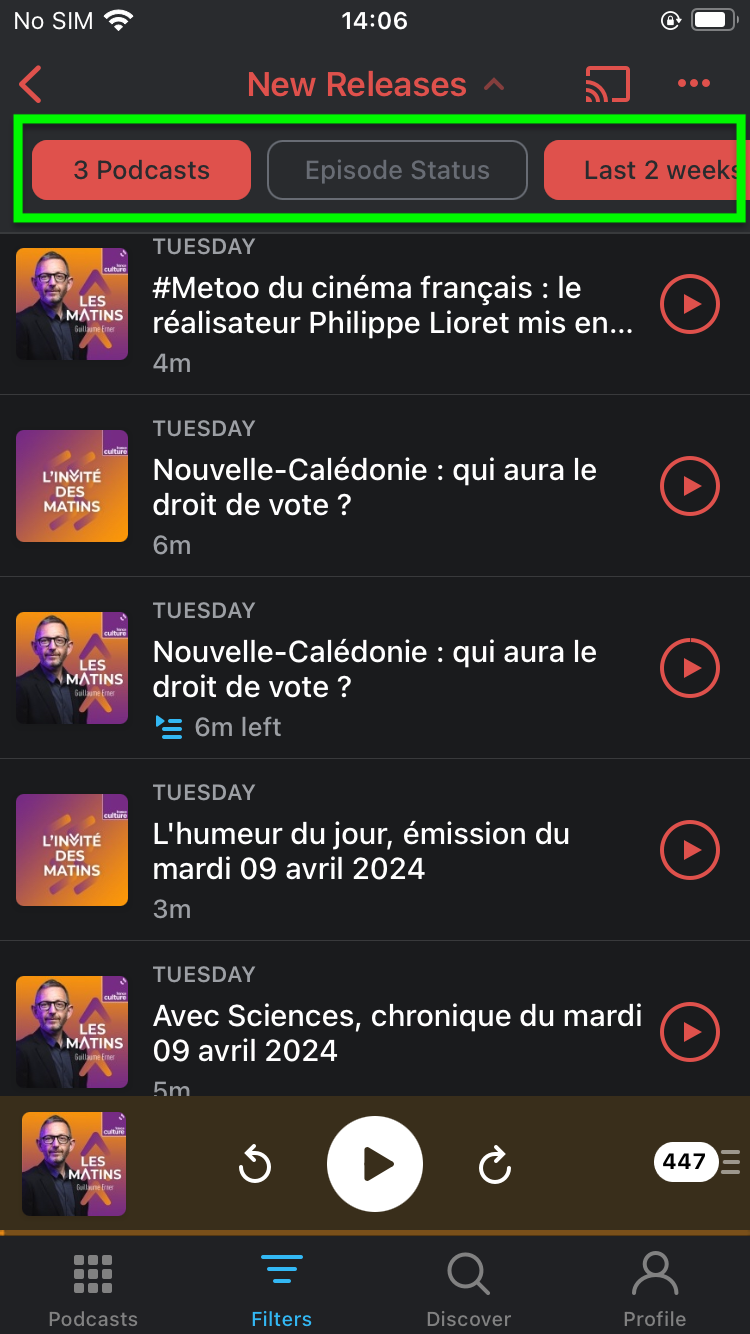 Episode Filters – Pocket Casts Support